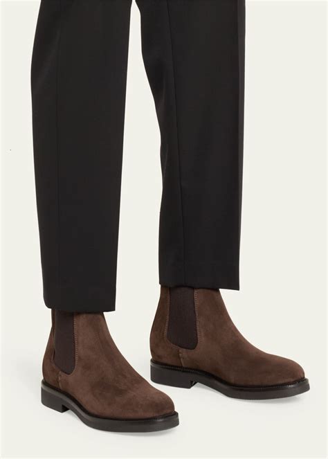 Aquatalia Mens Prospero Weatherproof Suede Chelsea Boots Bergdorf