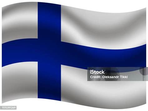 핀란드 흔들리는 효과와 아름 다운 국기입니다 원래 색상과 비율 웹 로고 아이콘 및 배경에 대한 놀라운 디자인 벡터 일러스트 레이션from 국가 플래그 세트 국기에 대한 스톡