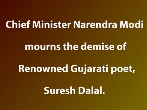 Chief Minister Narendra Modi Mourns The Demise Of Renowned Gujarati