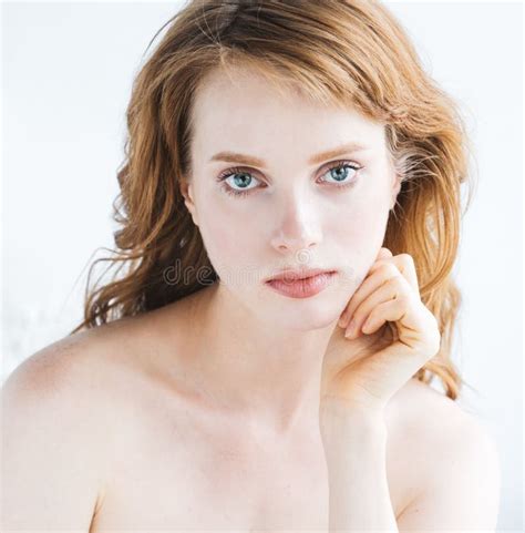 Beautiful Woman Portrait Light Face Girl Beauty Stock Image Image Of