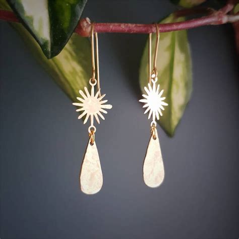 Tempest Aurora Ethical Hand Beaten Brass Earrings By Nic Danning