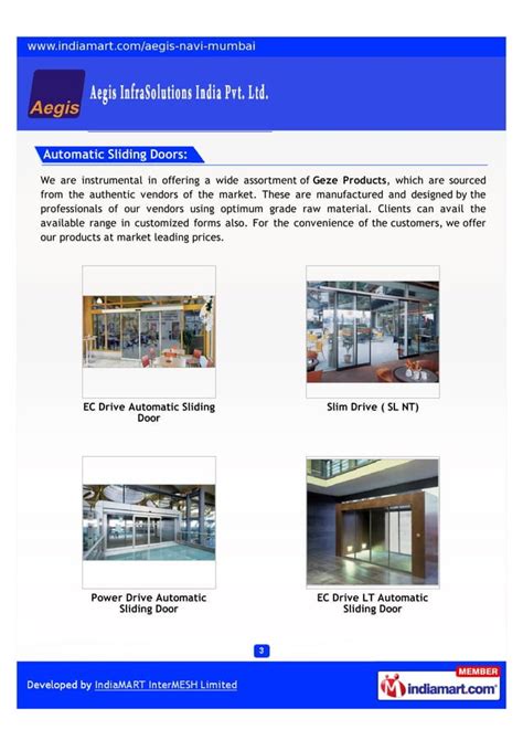 Aegis Infrasolutions India Pvt Ltd Navi Mumbai Ec Drive Automatic