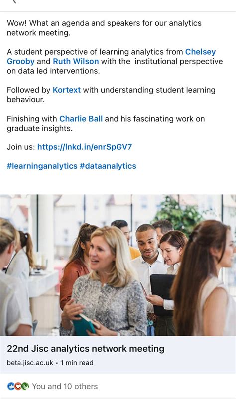jisc data analytics posted on linkedin