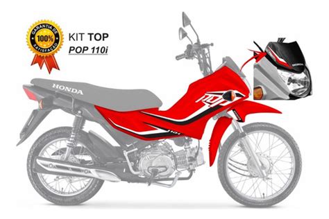 Kit Adesivos Pop 110i Rally Faixa Completa Branco E Preto