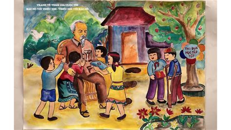 Vẽ Tranh Bác Hồ Và Thiếu Nhi Đẹp Ý Nghĩa Nhất Việt Nam