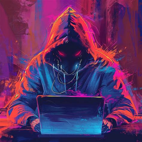 Futuristic Hacker In Polygonal Digital Network Premium Ai Generated Image