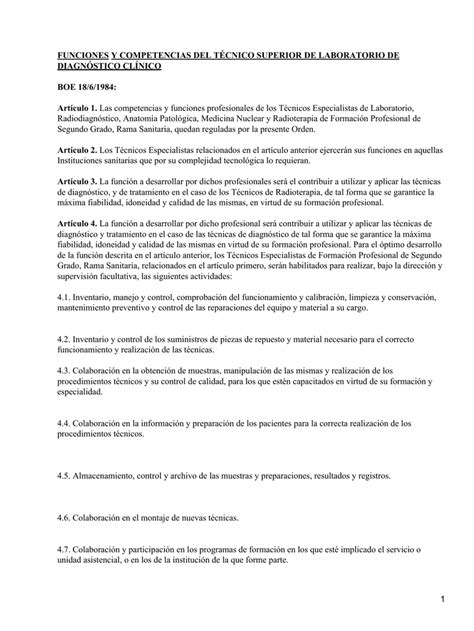 Funciones y competencias del técnico superior de laboratorio de