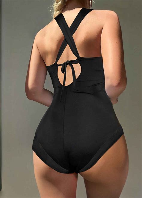 Vestido De Baño Entero Con Control De Abdomen Y Copas De Realce Negro