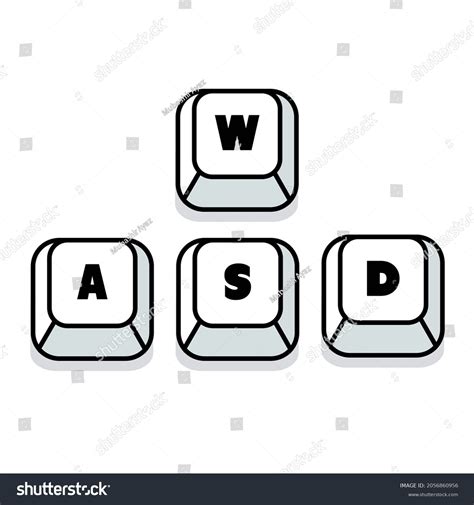 Computer Gamer Keyboard Wasd Keys Vector Stock Vector Royalty Free 2056860956 Shutterstock