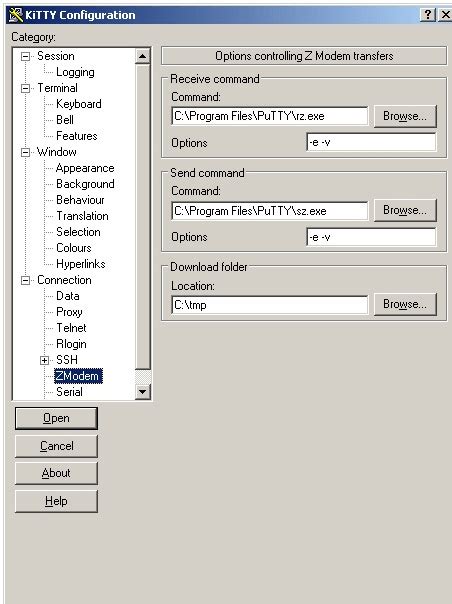 How To Transfer File Using Putty Serial Command Swsabas