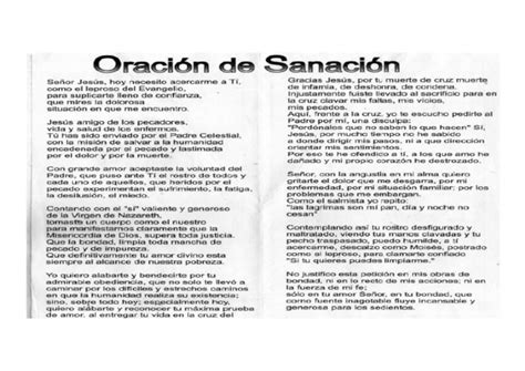 Oracion De Sanacion Espiritual Pdf