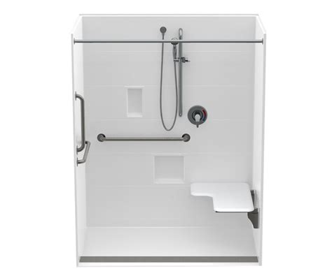 TRCOL X AcrylX Alcove Center Drain One Piece Shower In White Shower Aquatic En