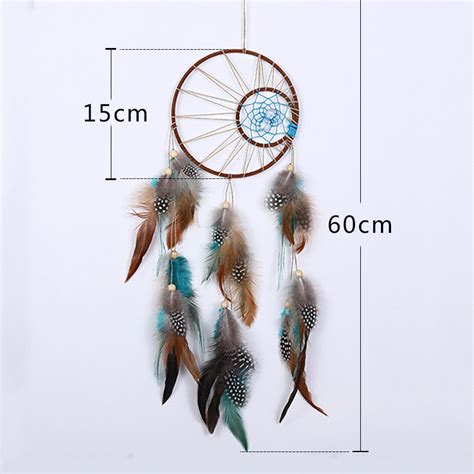 Badu Bg Цветни пера Ловец на сънища Прост ретро Ловец на сънища Висулка Декорация на спалня