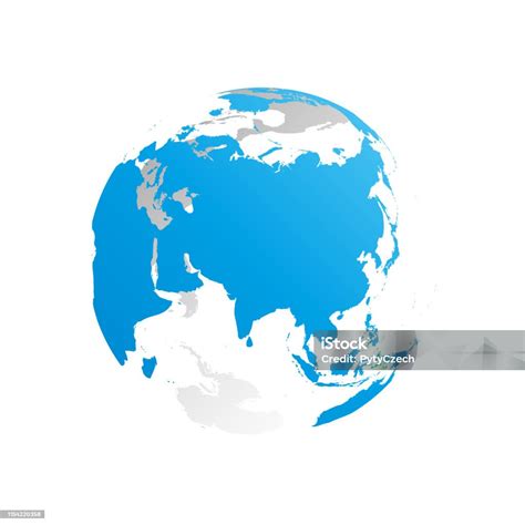 3d 행성 지구 글로브입니다 푸른 토지 실루엣 투명 구체 아시아에 집중 세계지도에 대한 스톡 벡터 아트 및 기타 이미지 세계지도 지구본 투명한 Istock