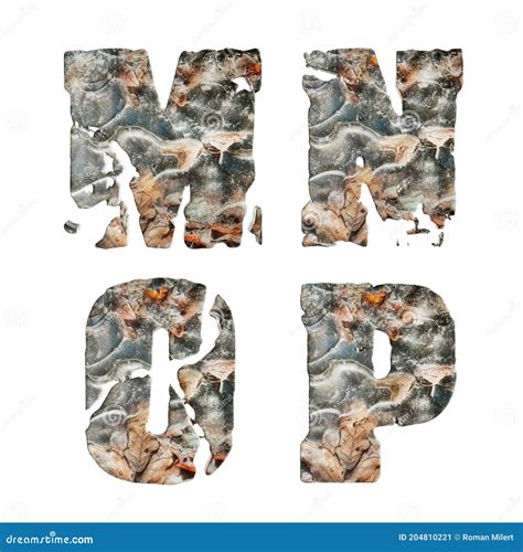 Cracked Alphabet Broken Abc Font Fissure Letters And Numbers