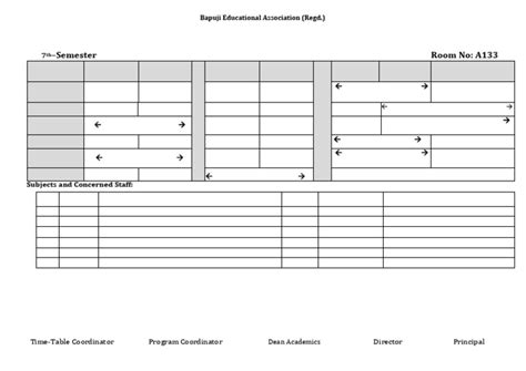 Class Tt 2024 25 Time Table 7th Sem Pdf Educational Stages