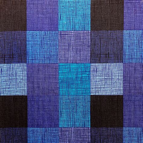 Alexander Henry Laminated Cotton Heath Check Blue Tonal