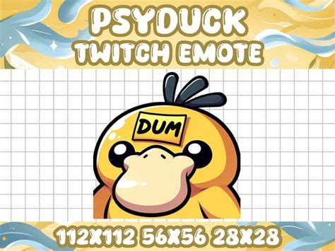 Psyduck Dum Emote Cute Kawaii Pokémon Twitch Discord Icons Adorable Chibi Gamer Emotes Stupid