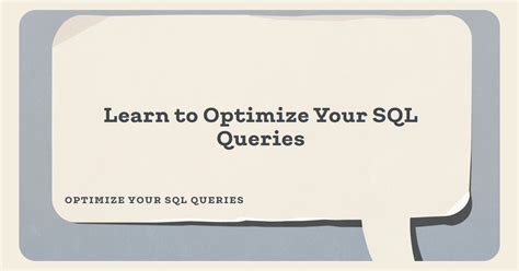 Optimising Sql Queries Fundamentals And Strategies