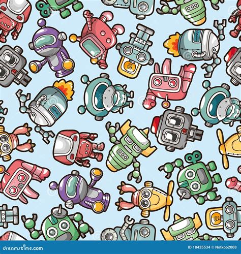 Seamless Robot Pattern Stock Vector Illustration Of Graphic 18435534