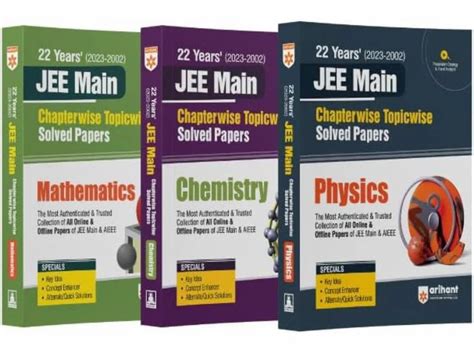 Arihant 22 Years Chapterwise Topicwise Iit Jee Main Solved Papers Physics Chemistry