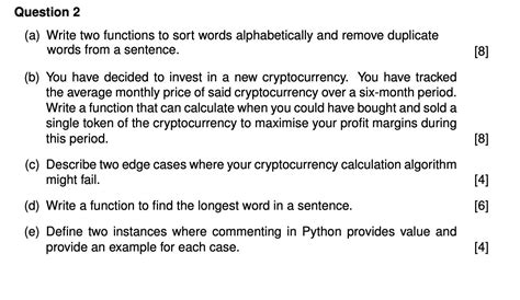 Solved Question 2 A Write Two Functions To Sort Words