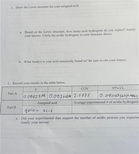 Solved My Acud Is Quinic Acid And I Have 809x10 4 ﻿moles