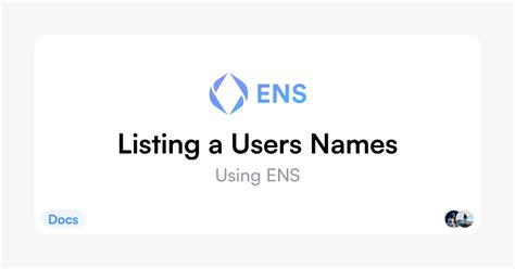 Listing A Users Names ENS Docs