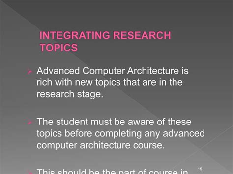 Integrating Research And E Learning In Advance Computer Architecture Ppt