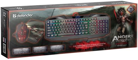 Купить Комплект клавиатура + мышь + коврик Defender Anger MKP-019 RU ...
