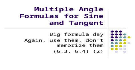 ppt multiple angle formulas for sine and tangent dokumen tips