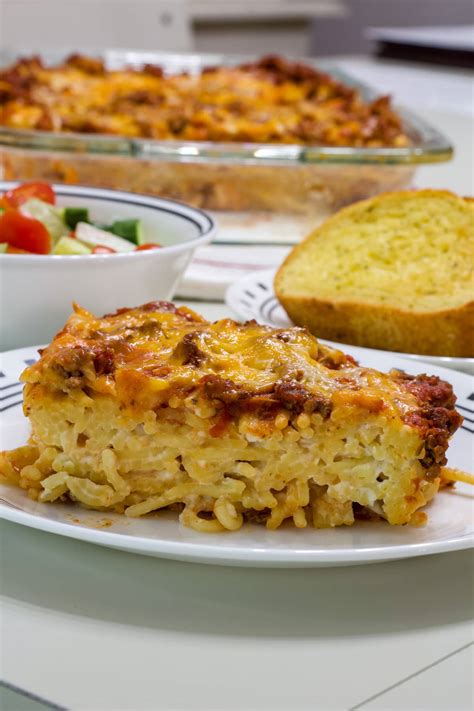 Cream Cheese Spaghetti Casserole Mindys Cooking Obsession