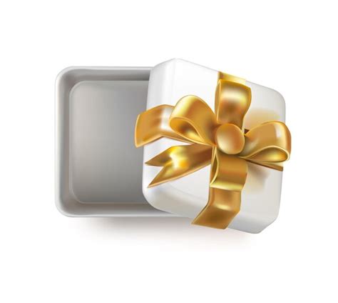 Premium Vector White 3d Prize Box Opened T Box On Wedding Icon