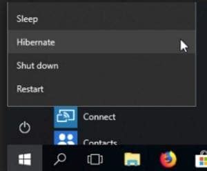 Windows Add Hibernate Shutdown
