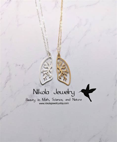 Lung Necklace In Gold Or Silver Cancer Survivor Pulmonary Fibrosis
