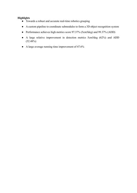 Pdf 6d Pose Estimation With Combined Deep Learning And 3d Vision Techniques For A Fast And