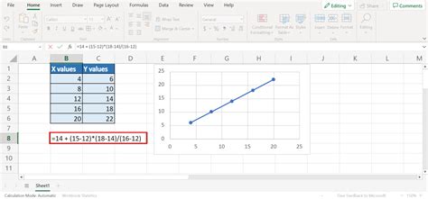 how to use linear interpolation in excel sheetaki
