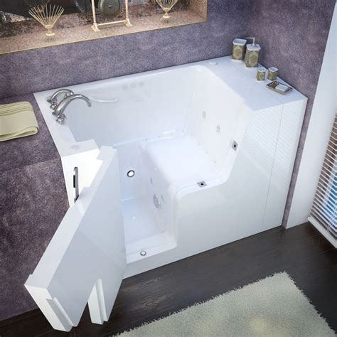 Meditub 32x38 Inch Right Door White Whirlpool Jetted Walk In Bathtub