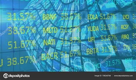 image stock data moving multiple screens digital interface global