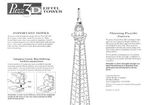 Puzz 3d Eiffel Tower Instructions Hasbro