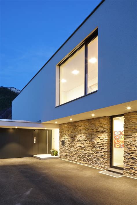 Fixverglasung Bei Architektenhaus Mit Steinfassade Fassade Haus