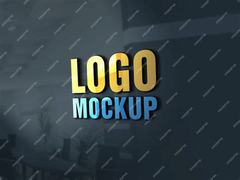 Premium Psd Glass Office Wall Mockup Glossy Logo Mockup On Office