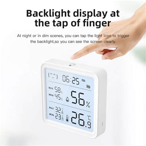 Smart Wireless Temperature Humidity Sensor With Advanced Bluetooth WiFi Technology Adjustable