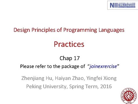 Design Principles Of Programming Languages Practices Chap 17