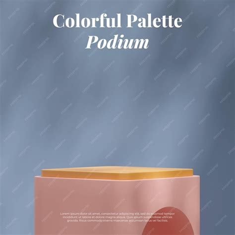Premium Psd 3d Rendering Mockup Template Of Pink And Yellow Podium In