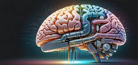 Illustrative Representation Of A Human Brain Modified With Technology And Microelectronics
