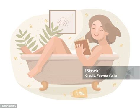 Ilustración De Chica En El Baño Y Más Vectores Libres De Derechos De