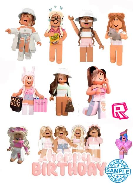 Roblox Girls Party Edible Cake Topper A4 Icing Wafer £415 Picclick Uk