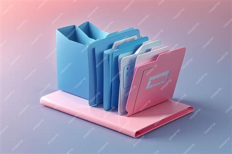 3d Folder And Paper For Management Multimedia File Document Efficient Work On Project Plan