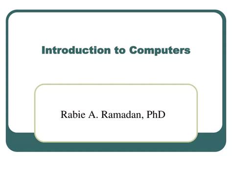 Ppt Introduction To Computers Powerpoint Presentation Free Download Id